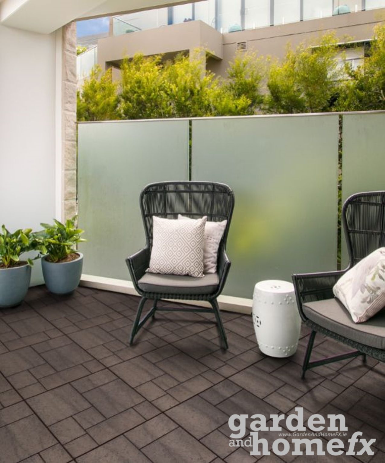 Recycled Rubber Deck & Balcony Tiles - 0.55m2 - Garden and Home FX