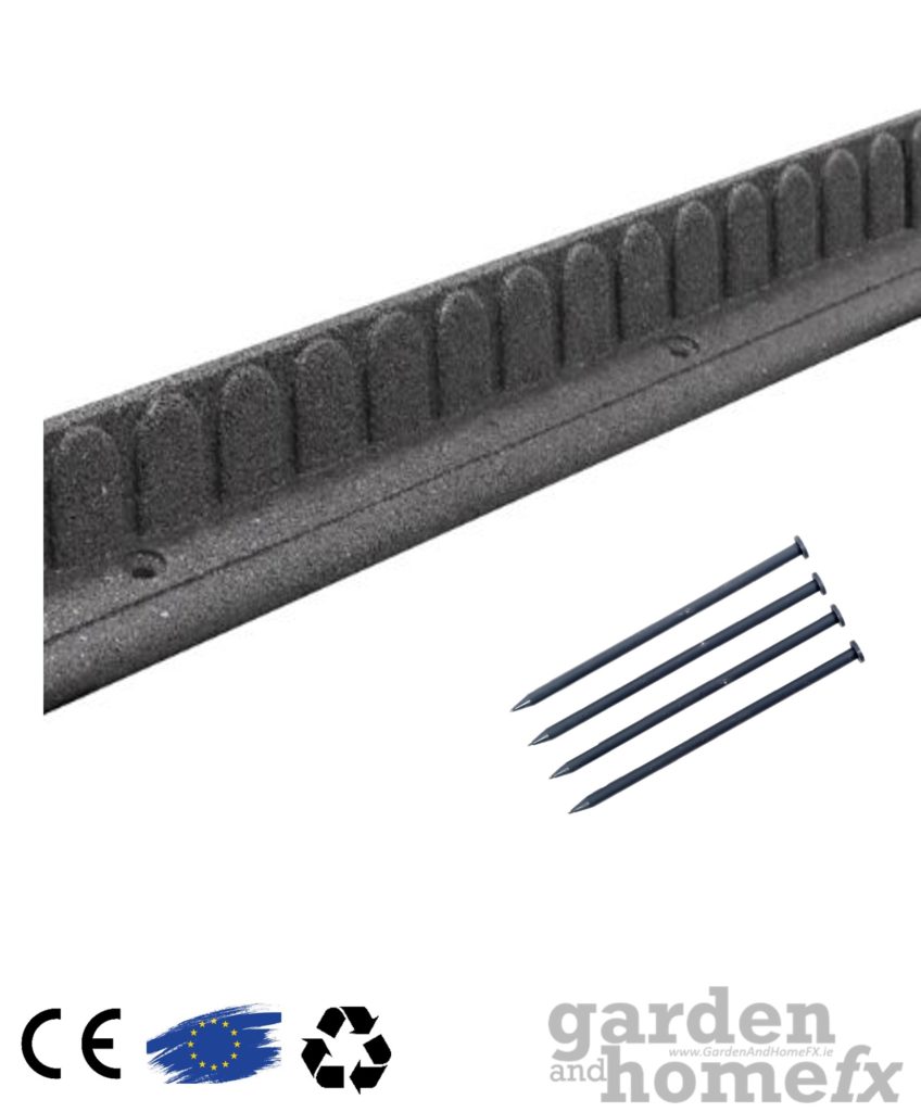 Recycled Rubber Mowing Lawn Edging - 1.2m - Garden and Home FX