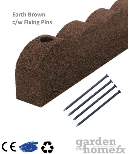 Recycled Rubber Flexi Scallop Lawn Edging - 1.2m - Garden and Home FX