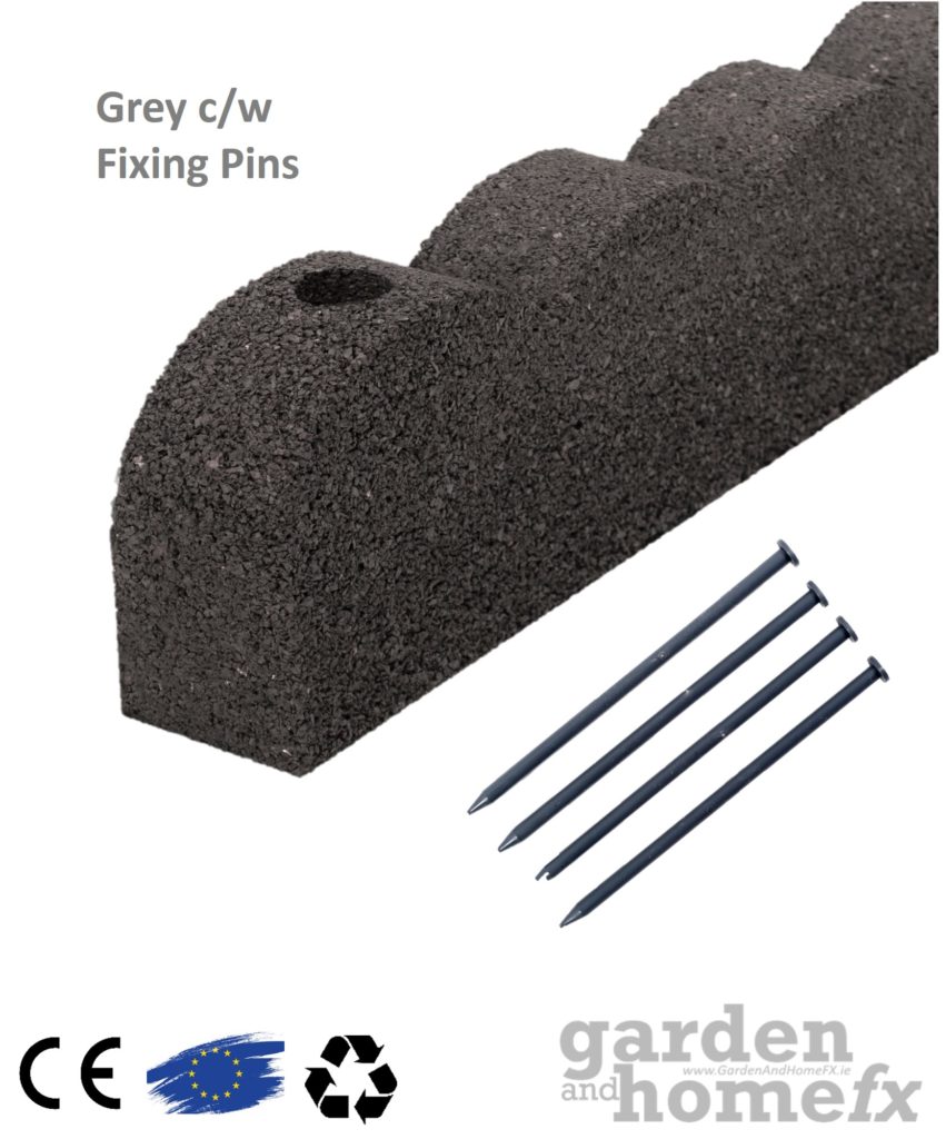 Recycled Rubber Flexi Scallop Lawn Edging - 1.2m - Garden and Home FX