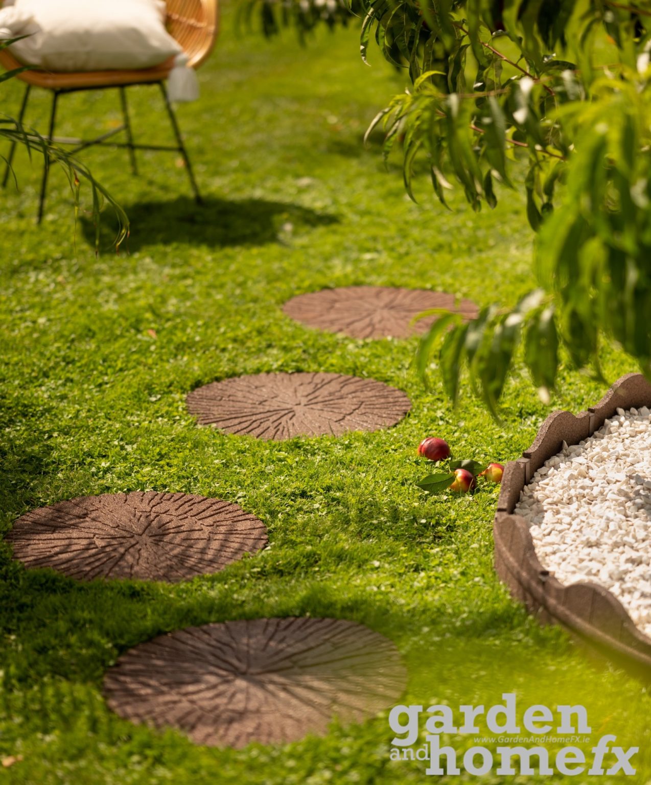 Recycled Rubber Stepping Stones - Log Effect - Garden and Home FX