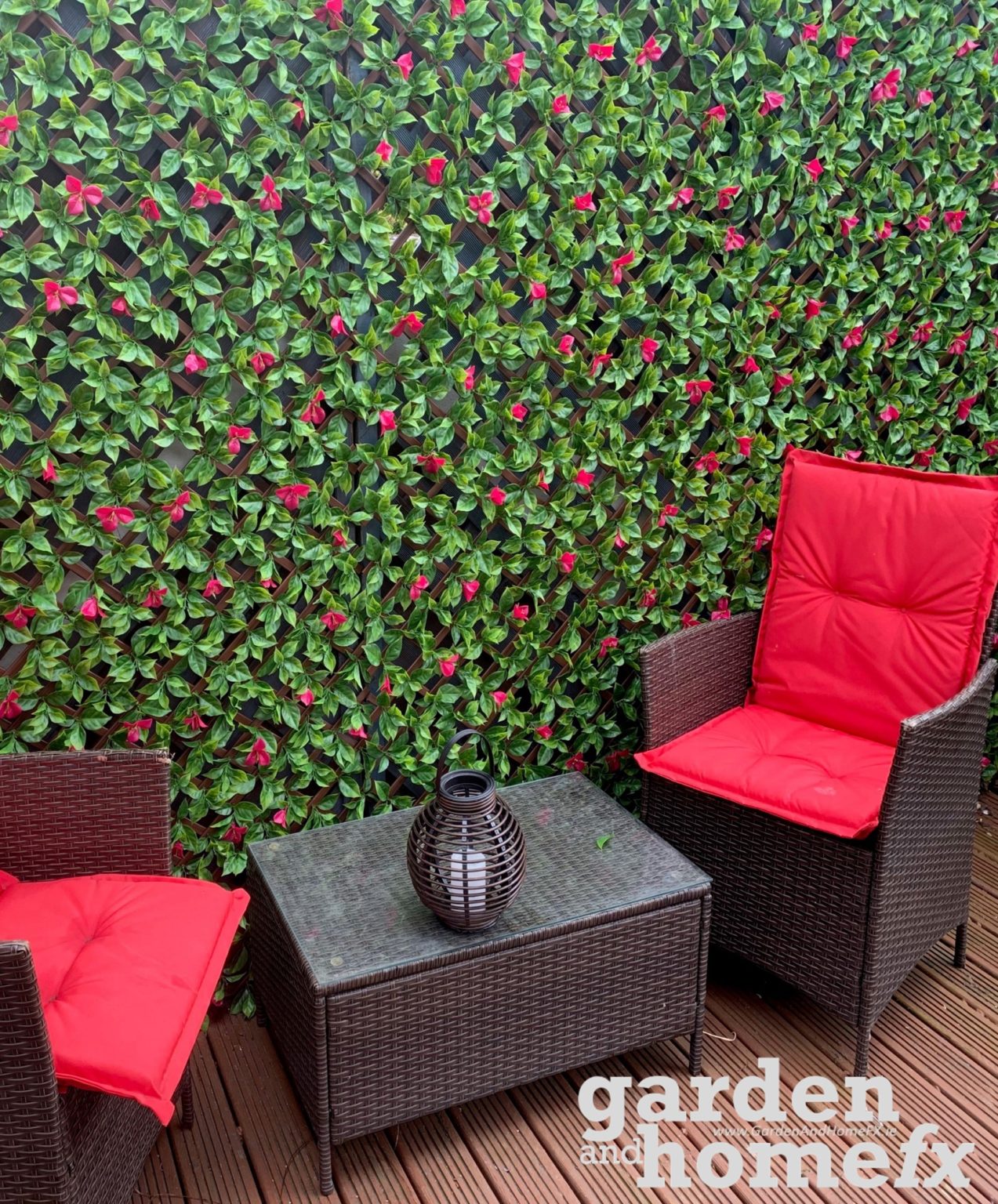 Artificial Hedge on Expanding PVC Trellis - 2m x 1m "Rose Deep Pink ...