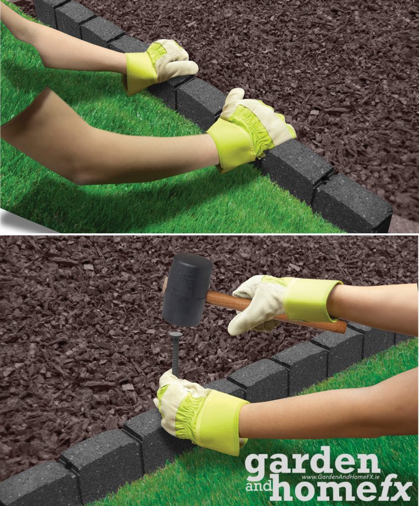 Recycled Rubber Flexi Roman Stone Lawn Edging - 1.2m - Garden and Home FX