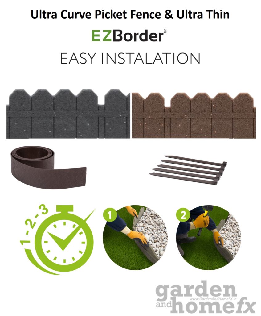 Recycled Rubber Flexi Ultra Thin Lawn Edging - 6m - Garden and Home FX